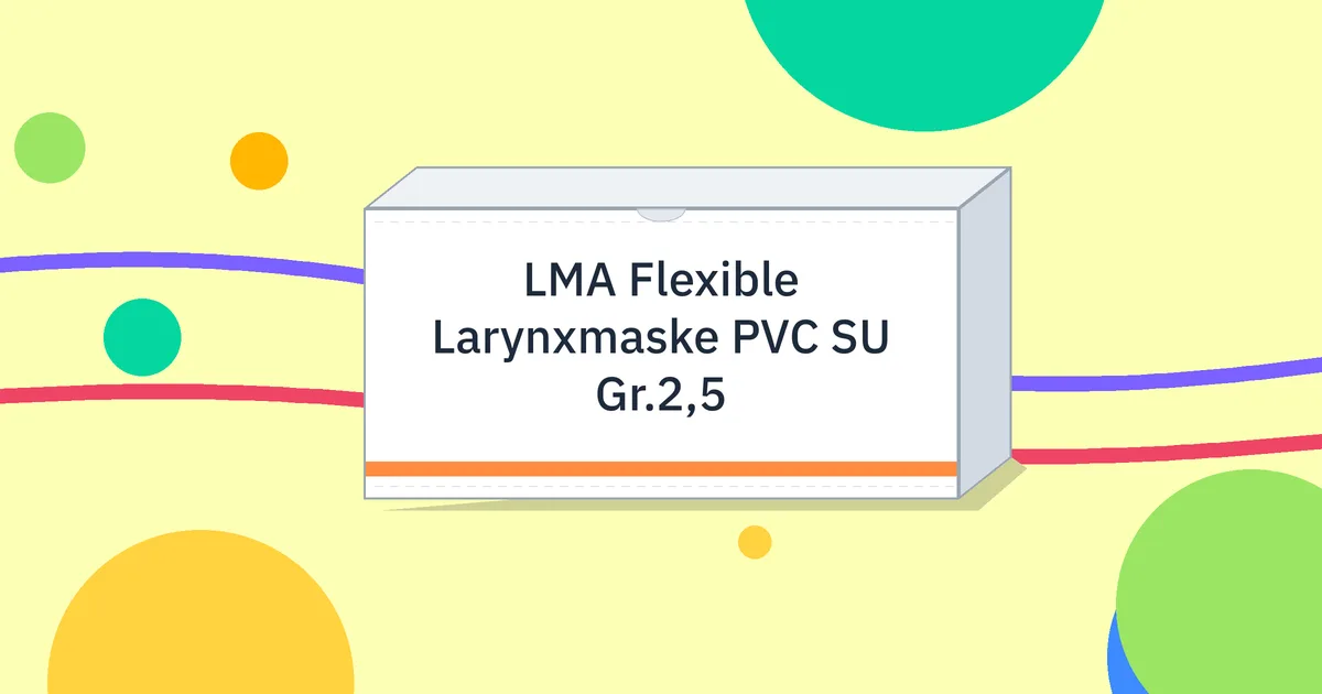 Symbolbild: Packung mit der Aufschrift LMA Flexible Larynxmaske PVC SU Gr.2,5 (PZN 10848961) – Verfügbarkeit und Bezug in Apotheken in Frankfurt am Main