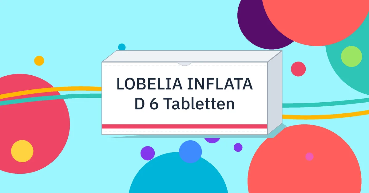 Symbolbild: Packung mit der Aufschrift LOBELIA INFLATA D 6 Tabletten (PZN 02118616) – Verfügbarkeit und Bezug in Apotheken in Frankfurt am Main