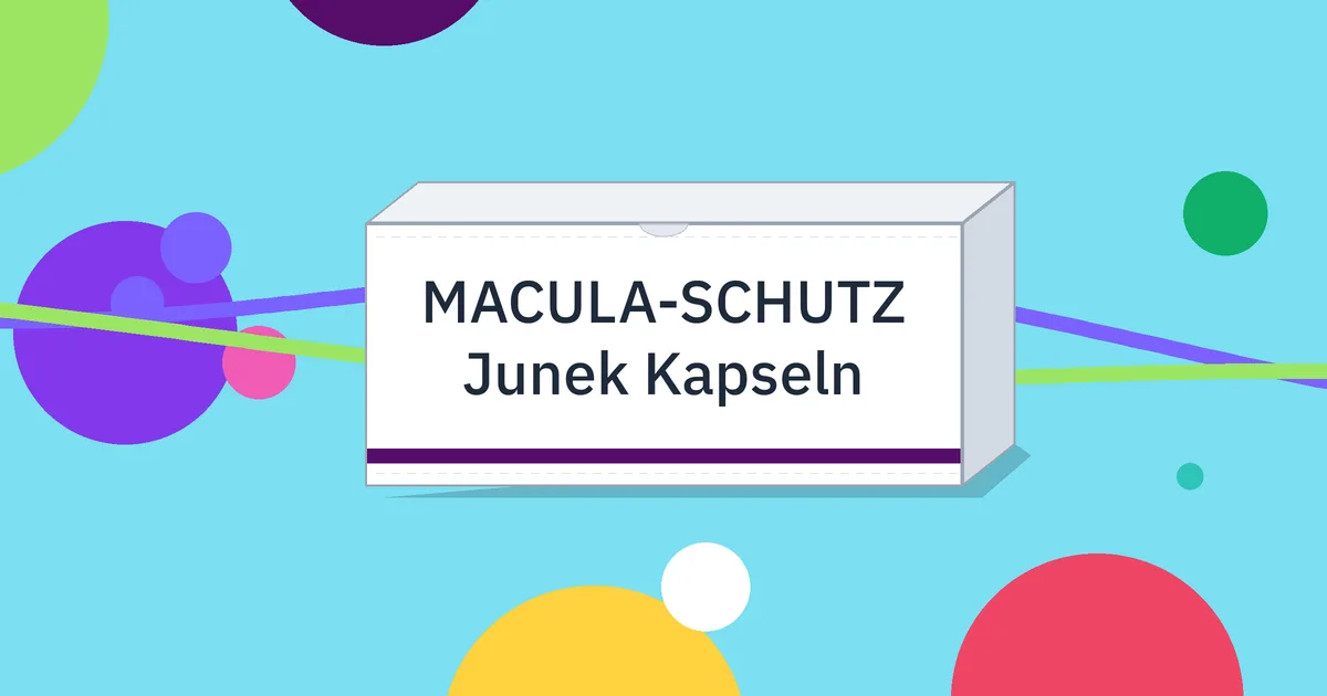 Symbolbild: Packung mit der Aufschrift MACULA-SCHUTZ Junek Kapseln (PZN 05529219) – Verfügbarkeit und Bezug in Apotheken in Frankfurt am Main