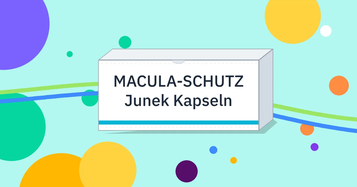 Symbolbild: Packung mit der Aufschrift MACULA-SCHUTZ Junek Kapseln (PZN 05529225) – Verfügbarkeit und Bezug in Apotheken in Frankfurt am Main