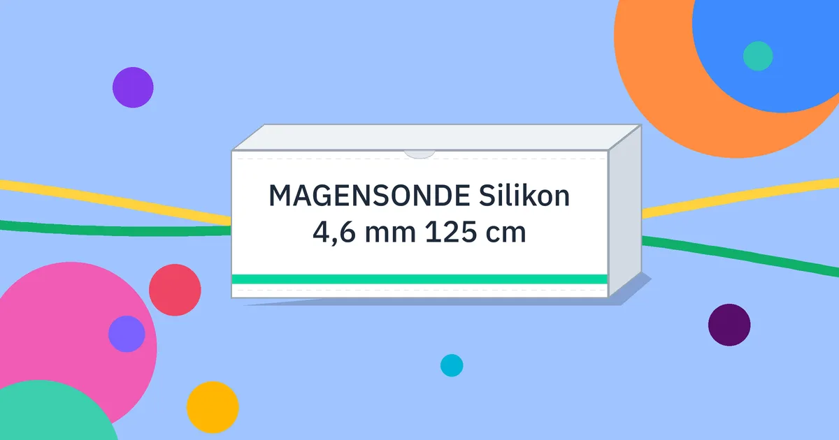 Symbolbild: Packung mit der Aufschrift MAGENSONDE Silikon 4,6 mm 125 cm (PZN 00989643) – Verfügbarkeit und Bezug in Apotheken in Frankfurt am Main