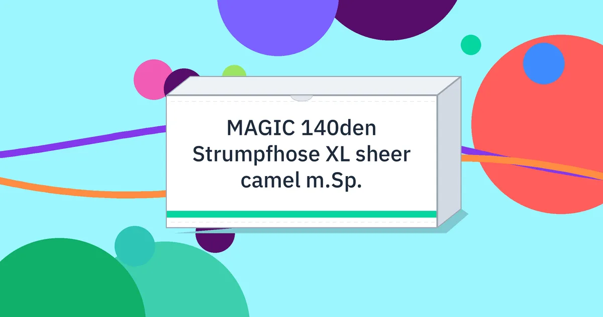 Symbolbild: Packung mit der Aufschrift MAGIC 140den Strumpfhose XL sheer camel m.Sp. (PZN 16182256) – Verfügbarkeit und Bezug in Apotheken in Frankfurt am Main