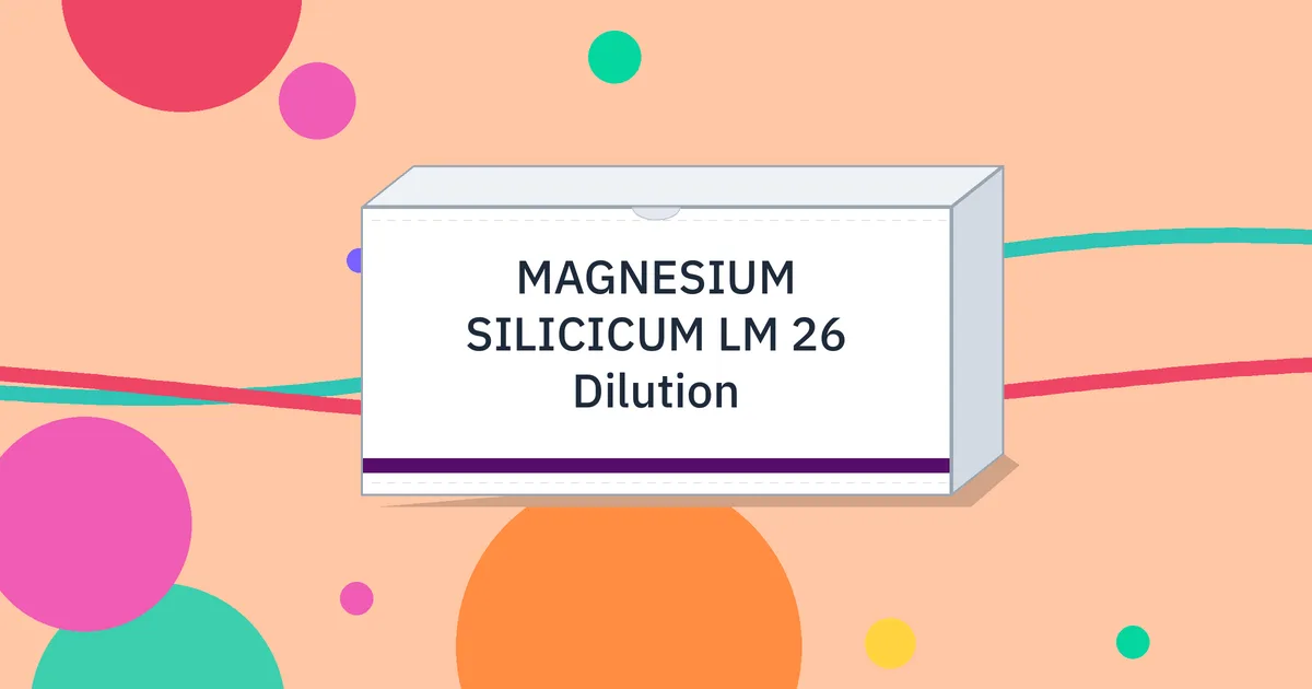 Symbolbild: Packung mit der Aufschrift MAGNESIUM SILICICUM LM 26 Dilution (PZN 12939805) – Verfügbarkeit und Bezug in Apotheken in Frankfurt am Main