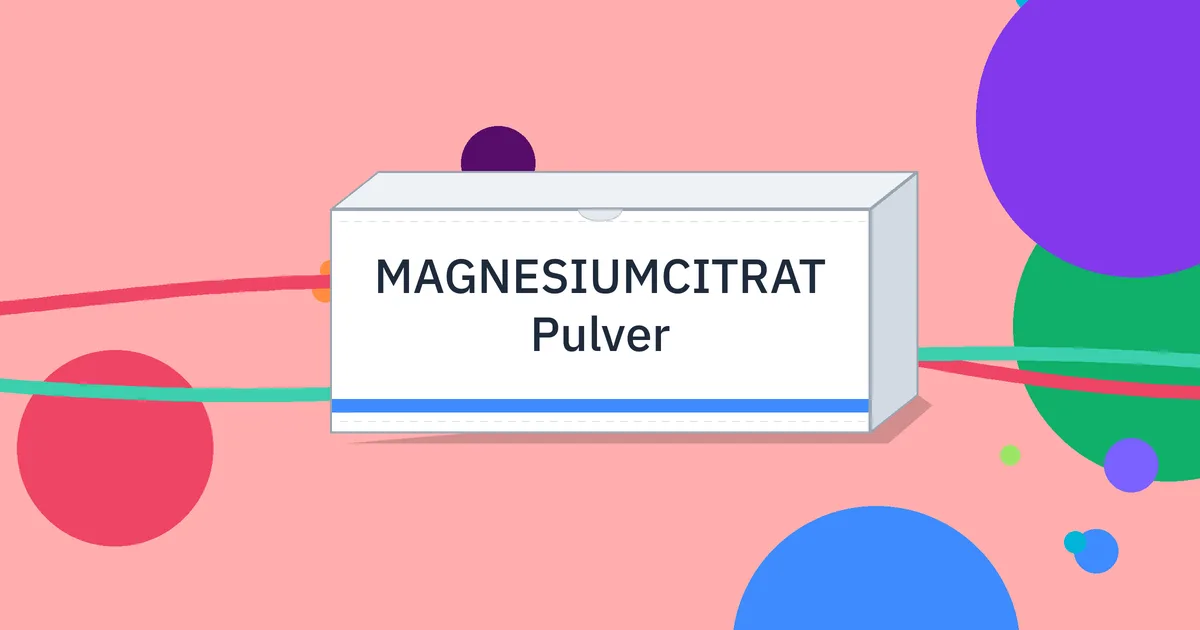 Symbolbild: Packung mit der Aufschrift MAGNESIUMCITRAT Pulver (PZN 20015274) – Verfügbarkeit und Bezug in Apotheken in Frankfurt am Main