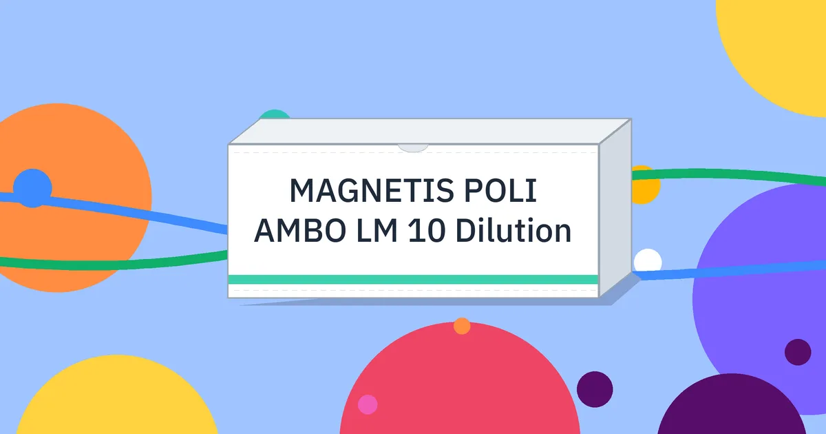 Symbolbild: Packung mit der Aufschrift MAGNETIS POLI AMBO LM 10 Dilution (PZN 12940458) – Verfügbarkeit und Bezug in Apotheken in Frankfurt am Main