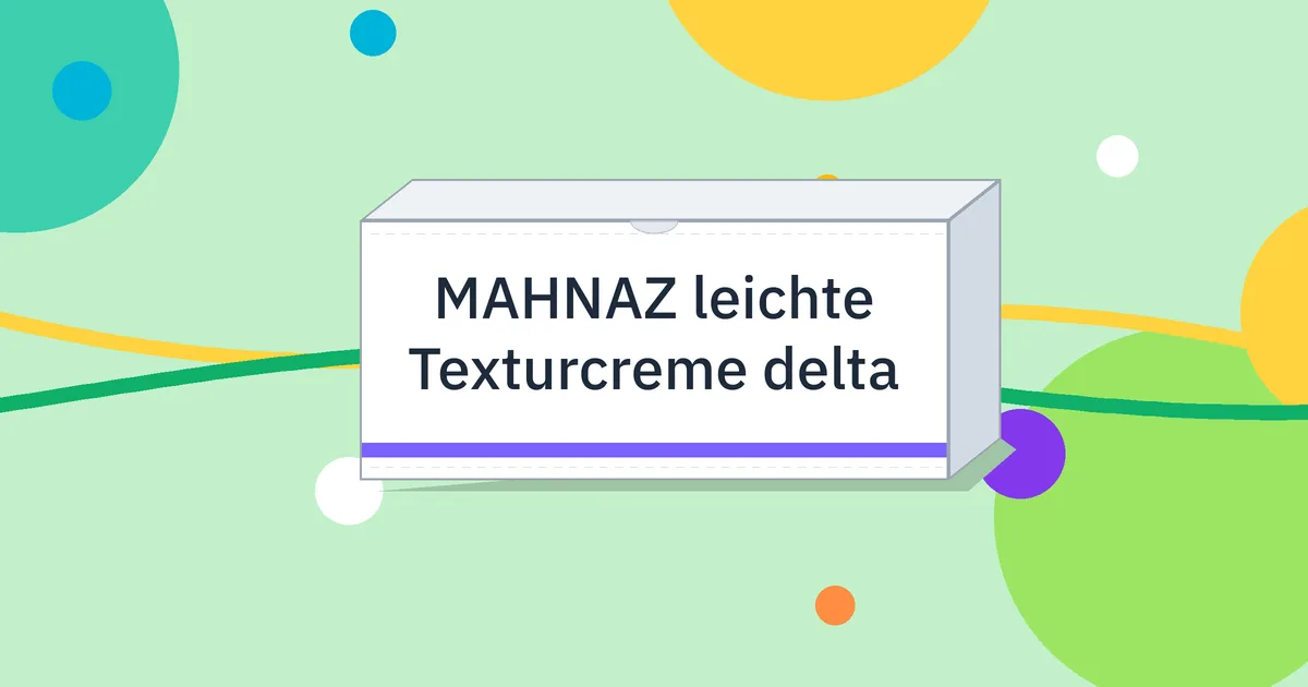 Symbolbild: Packung mit der Aufschrift MAHNAZ leichte Texturcreme delta (PZN 16201947) – Verfügbarkeit und Bezug in Apotheken in Frankfurt am Main