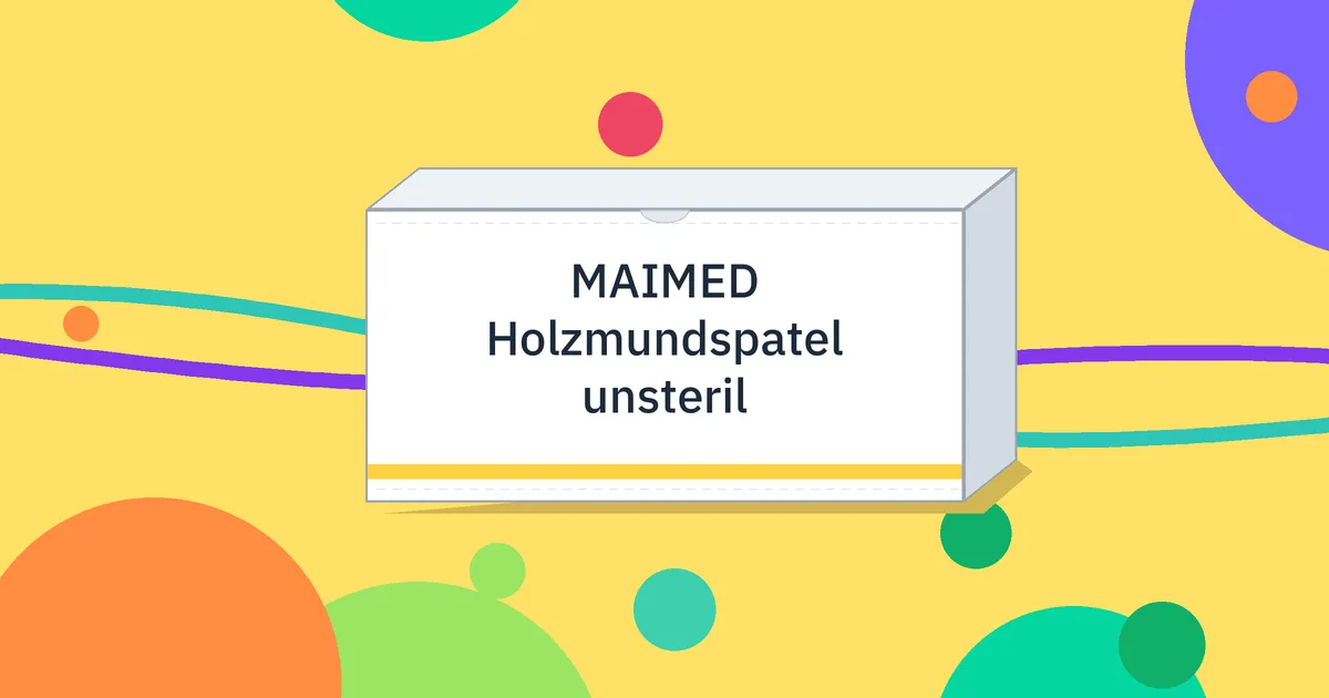 Symbolbild: Packung mit der Aufschrift MAIMED Holzmundspatel unsteril (PZN 00352006) – Verfügbarkeit und Bezug in Apotheken in Frankfurt am Main