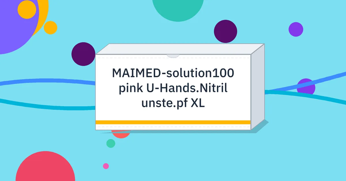 Symbolbild: Packung mit der Aufschrift MAIMED-solution100 pink U-Hands.Nitril unste.pf XL (PZN 13418971) – Verfügbarkeit und Bezug in Apotheken in Frankfurt am Main