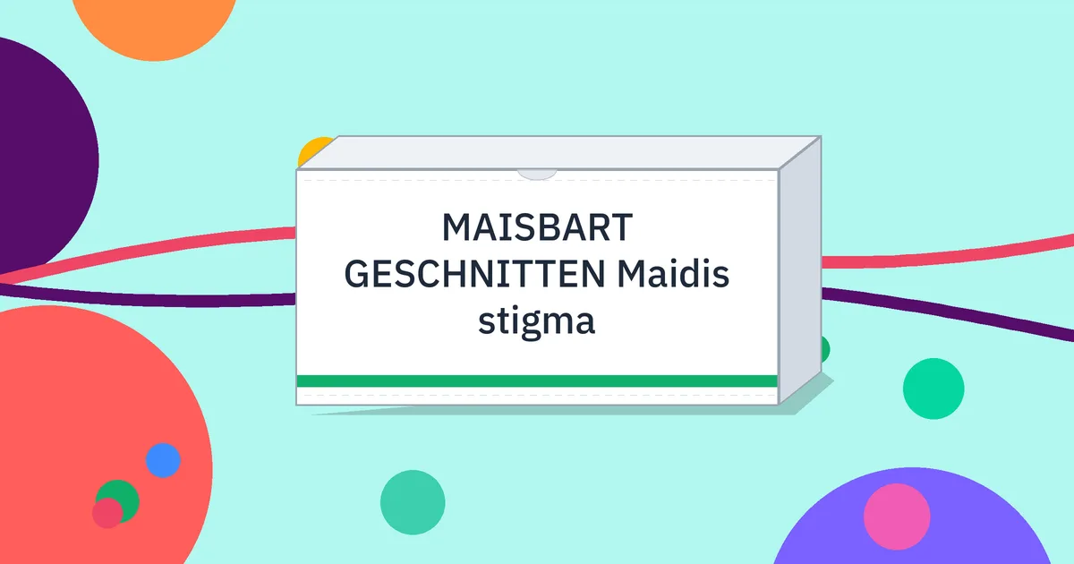 Symbolbild: Packung mit der Aufschrift MAISBART GESCHNITTEN Maidis stigma (PZN 20953469) – Verfügbarkeit und Bezug in Apotheken in Frankfurt am Main