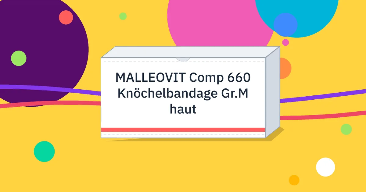 Symbolbild: Packung mit der Aufschrift MALLEOVIT Comp 660 Knöchelbandage Gr.M haut (PZN 09403900) – Verfügbarkeit und Bezug in Apotheken in Frankfurt am Main