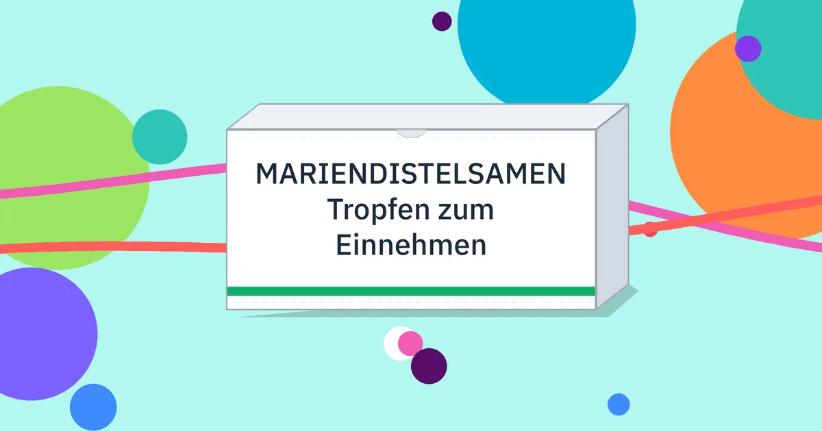Symbolbild: Packung mit der Aufschrift MARIENDISTELSAMEN Tropfen zum Einnehmen (PZN 11366796) – Verfügbarkeit und Bezug in Apotheken in Frankfurt am Main