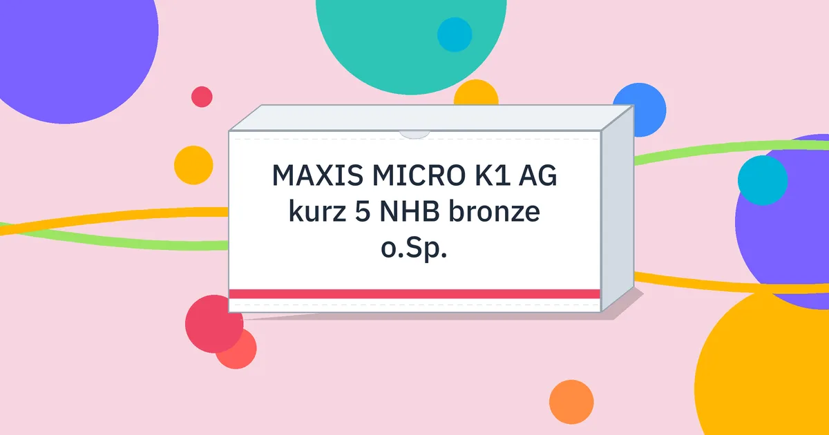Symbolbild: Packung mit der Aufschrift MAXIS MICRO K1 AG kurz 5 NHB bronze o.Sp. (PZN 17672353) – Verfügbarkeit und Bezug in Apotheken in Frankfurt am Main