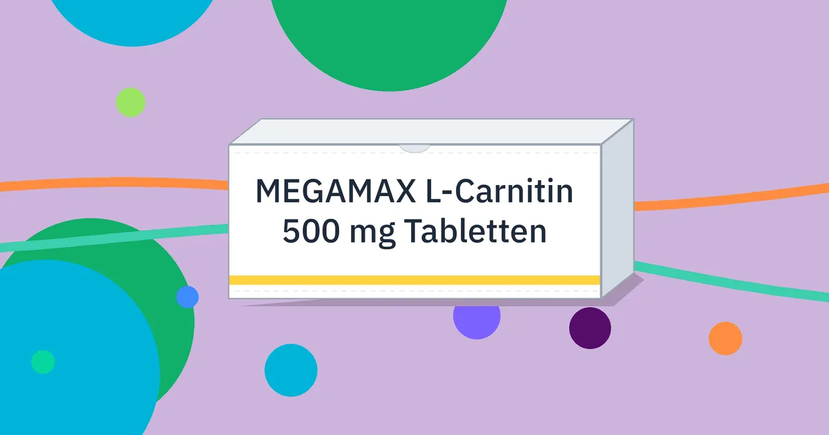 Symbolbild: Packung mit der Aufschrift MEGAMAX L-Carnitin 500 mg Tabletten (PZN 02139506) – Verfügbarkeit und Bezug in Apotheken in Frankfurt am Main
