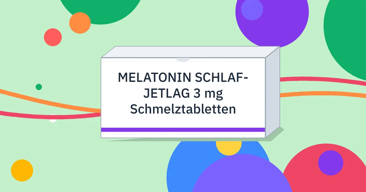 Symbolbild: Packung mit der Aufschrift MELATONIN SCHLAF-JETLAG 3 mg Schmelztabletten (PZN 18087065) – Verfügbarkeit und Bezug in Apotheken in Frankfurt am Main
