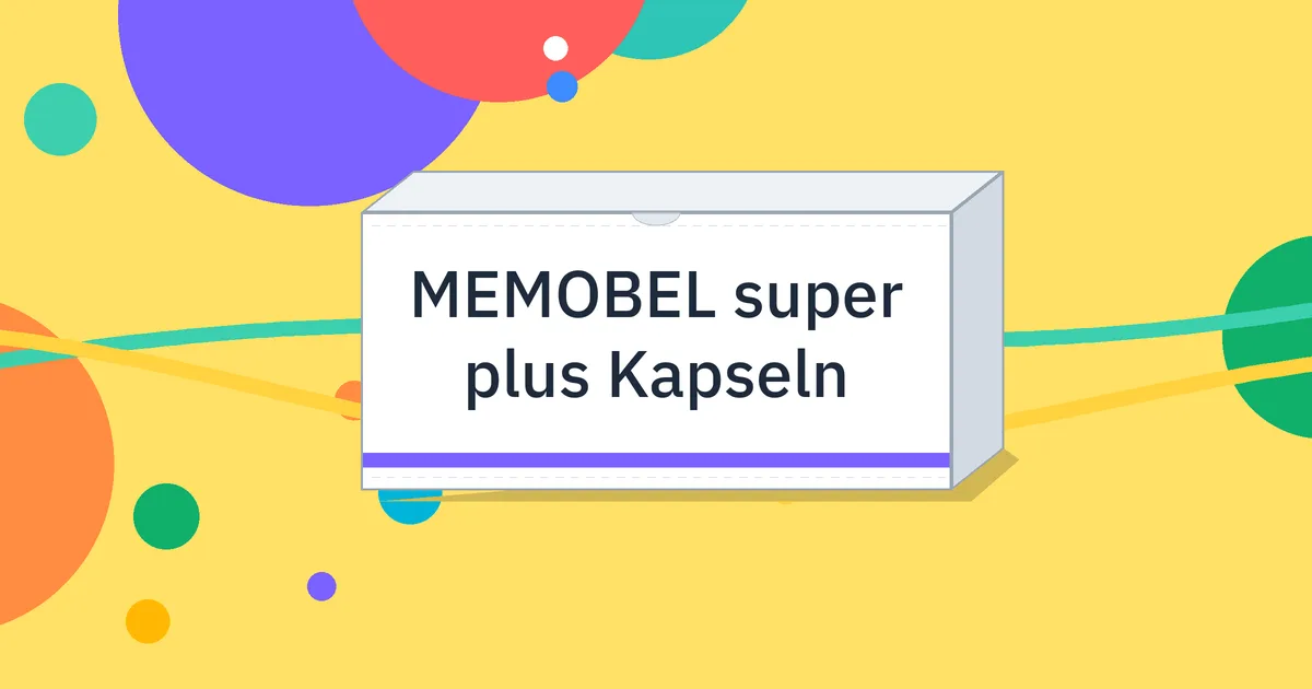 Symbolbild: Packung mit der Aufschrift MEMOBEL super plus Kapseln (PZN 19061530) – Verfügbarkeit und Bezug in Apotheken in Frankfurt am Main