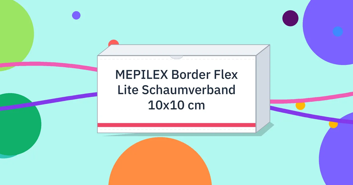Symbolbild: Packung mit der Aufschrift MEPILEX Border Flex Lite Schaumverband 10x10 cm (PZN 17670124) – Verfügbarkeit und Bezug in Apotheken in Frankfurt am Main