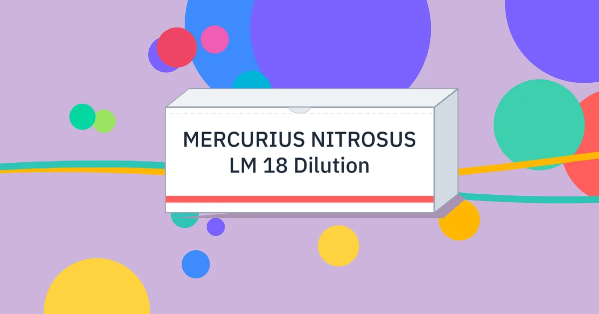 Symbolbild: Packung mit der Aufschrift MERCURIUS NITROSUS LM 18 Dilution (PZN 12952332) – Verfügbarkeit und Bezug in Apotheken in Frankfurt am Main