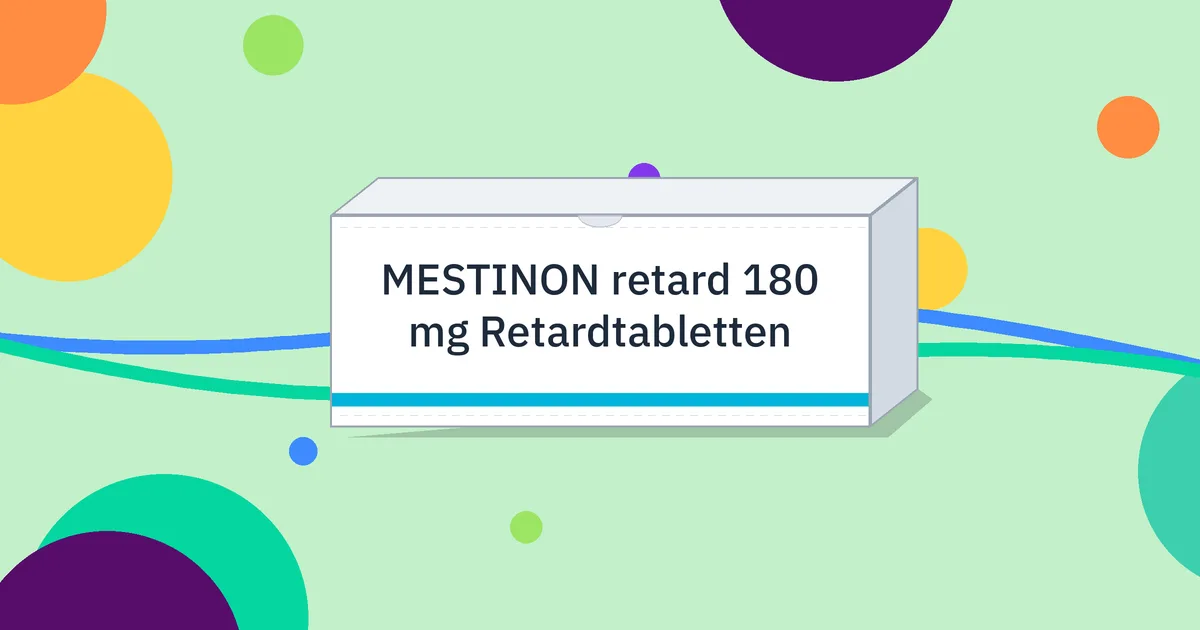Symbolbild: Packung mit der Aufschrift MESTINON retard 180 mg Retardtabletten (PZN 12639078) – Verfügbarkeit und Bezug in Apotheken in Frankfurt am Main