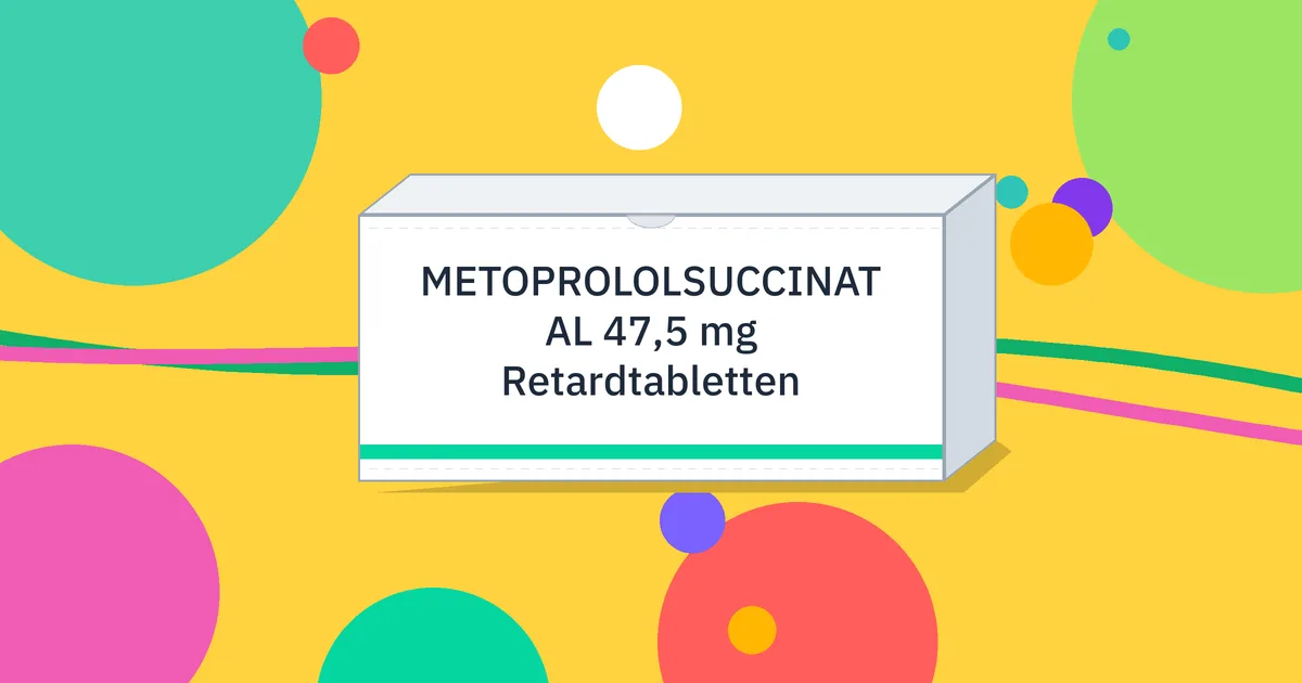 Symbolbild: Packung mit der Aufschrift METOPROLOLSUCCINAT AL 47,5 mg Retardtabletten (PZN 07097014) – Verfügbarkeit und Bezug in Apotheken in Frankfurt am Main