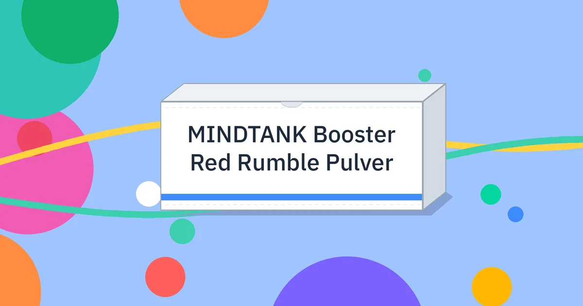 Symbolbild: Packung mit der Aufschrift MINDTANK Booster Red Rumble Pulver (PZN 18652967) – Verfügbarkeit und Bezug in Apotheken in Frankfurt am Main