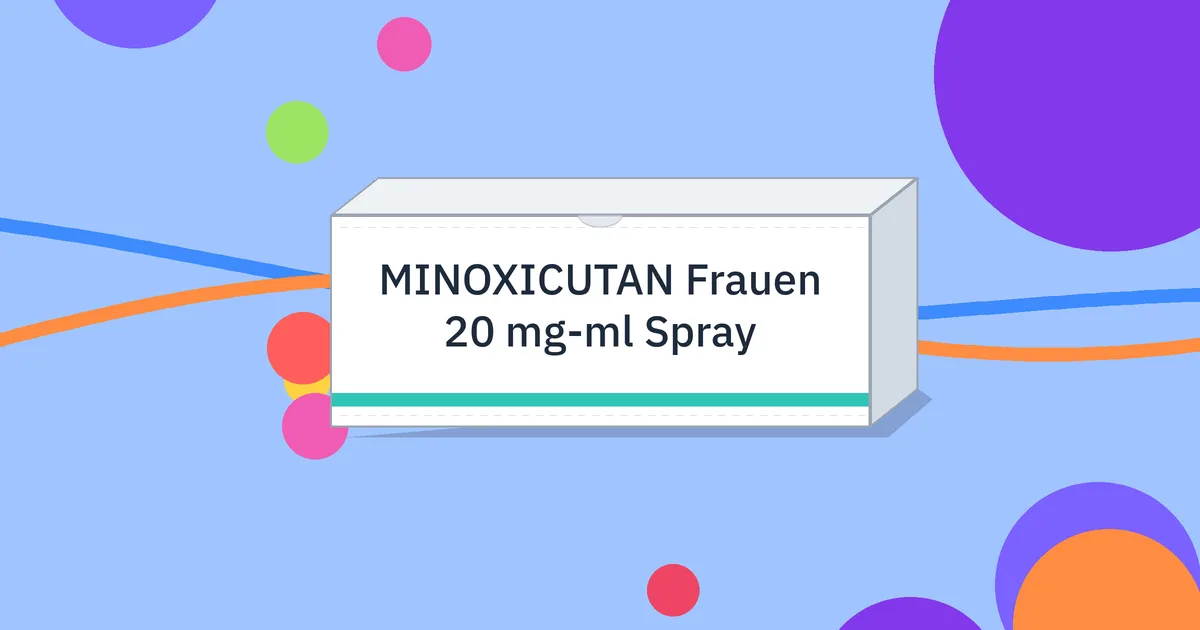 Symbolbild: Packung mit der Aufschrift MINOXICUTAN Frauen 20 mg-ml Spray (PZN 12724737) – Verfügbarkeit und Bezug in Apotheken in Frankfurt am Main