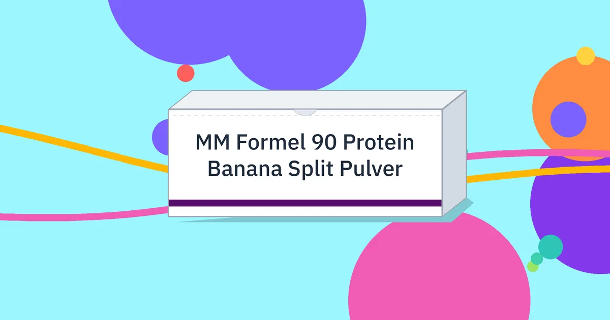 Symbolbild: Packung mit der Aufschrift MM Formel 90 Protein Banana Split Pulver (PZN 12725688) – Verfügbarkeit und Bezug in Apotheken in Frankfurt am Main