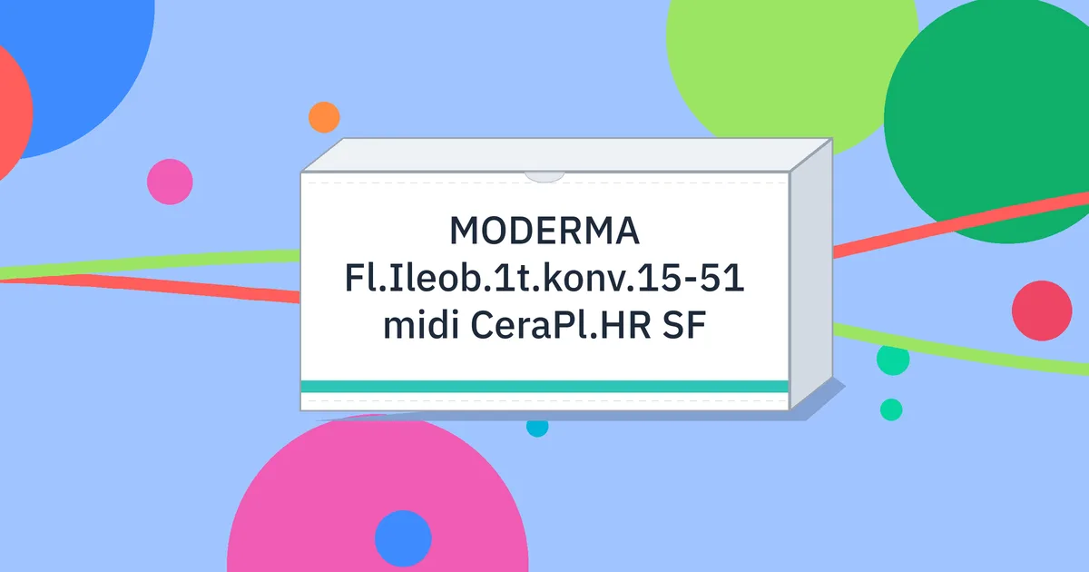 Symbolbild: Packung mit der Aufschrift MODERMA Fl.Ileob.1t.konv.15-51 midi CeraPl.HR SF (PZN 12417171) – Verfügbarkeit und Bezug in Apotheken in Frankfurt am Main