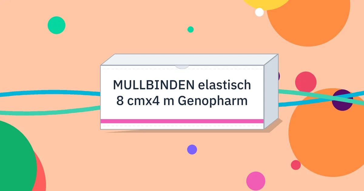 Symbolbild: Packung mit der Aufschrift MULLBINDEN elastisch 8 cmx4 m Genopharm (PZN 08672727) – Verfügbarkeit und Bezug in Apotheken in Frankfurt am Main
