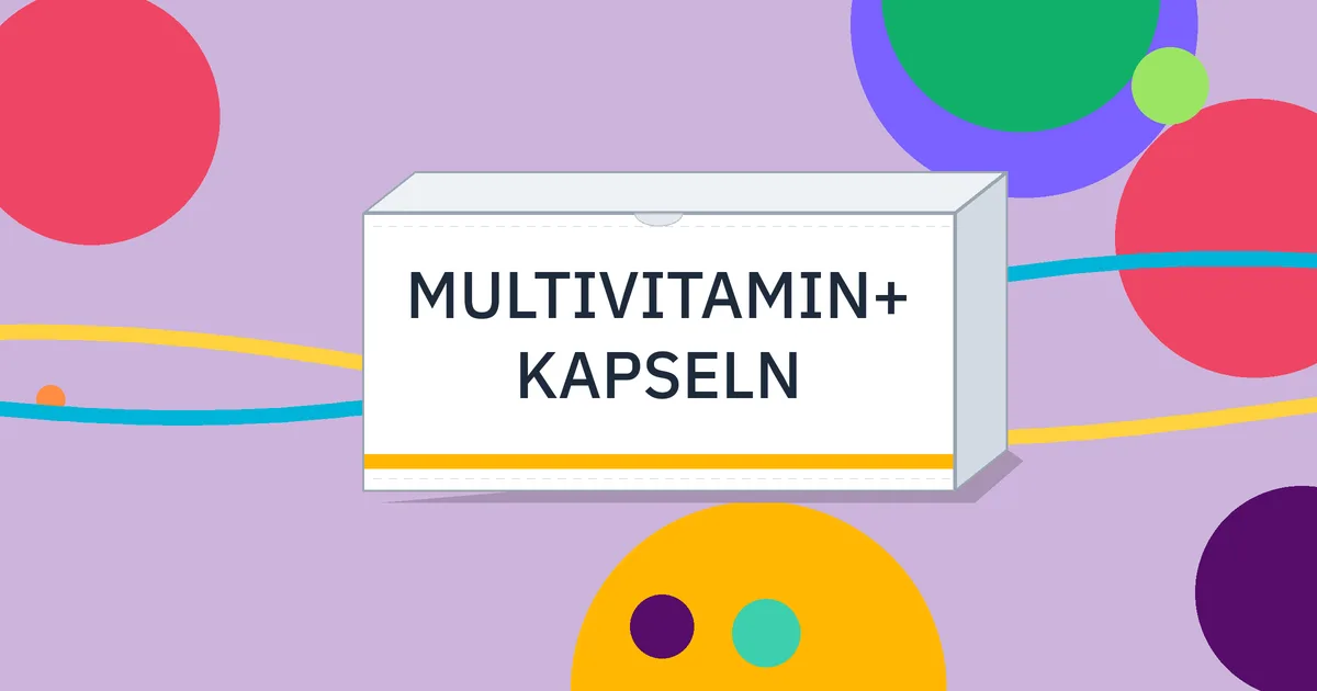 Symbolbild: Packung mit der Aufschrift MULTIVITAMIN+ KAPSELN (PZN 18405482) – Verfügbarkeit und Bezug in Apotheken in Frankfurt am Main