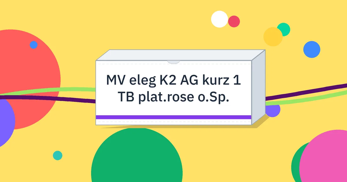 Symbolbild: Packung mit der Aufschrift MV eleg K2 AG kurz 1 TB plat.rose o.Sp. (PZN 14696301) – Verfügbarkeit und Bezug in Apotheken in Frankfurt am Main