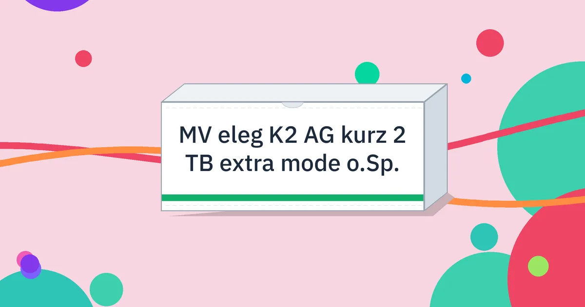 Symbolbild: Packung mit der Aufschrift MV eleg K2 AG kurz 2 TB extra mode o.Sp. (PZN 09879057) – Verfügbarkeit und Bezug in Apotheken in Frankfurt am Main