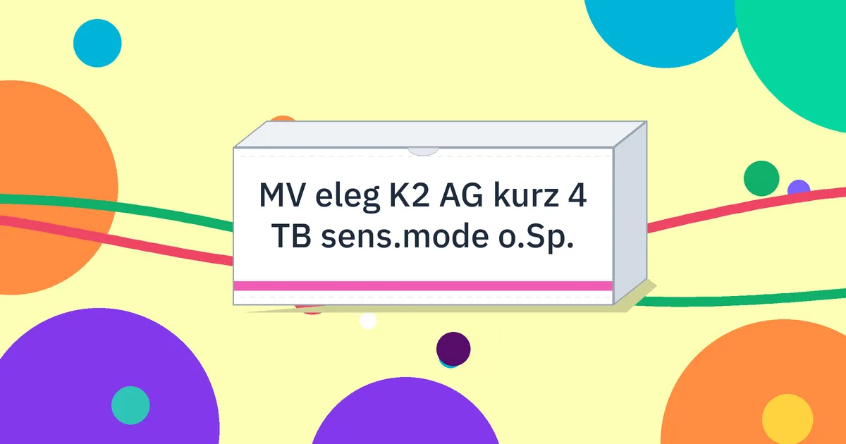Symbolbild: Packung mit der Aufschrift MV eleg K2 AG kurz 4 TB sens.mode o.Sp. (PZN 09863205) – Verfügbarkeit und Bezug in Apotheken in Frankfurt am Main