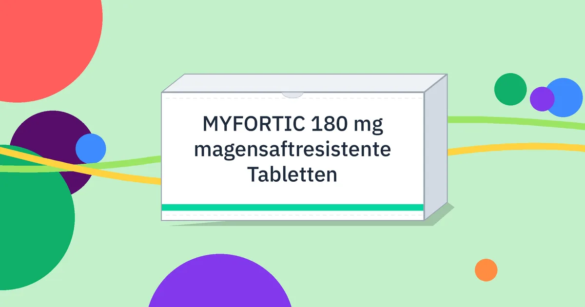 Symbolbild: Packung mit der Aufschrift MYFORTIC 180 mg magensaftresistente Tabletten (PZN 00361057) – Verfügbarkeit und Bezug in Apotheken in Frankfurt am Main