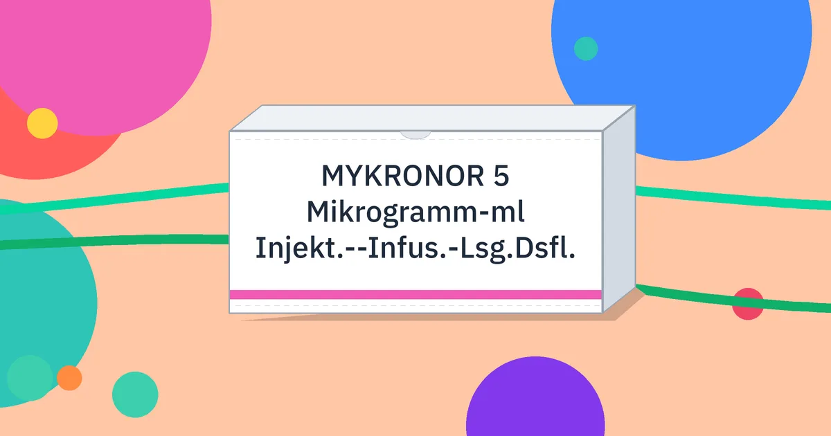 Symbolbild: Packung mit der Aufschrift MYKRONOR 5 Mikrogramm-ml Injekt.--Infus.-Lsg.Dsfl. (PZN 17942083) – Verfügbarkeit und Bezug in Apotheken in Frankfurt am Main