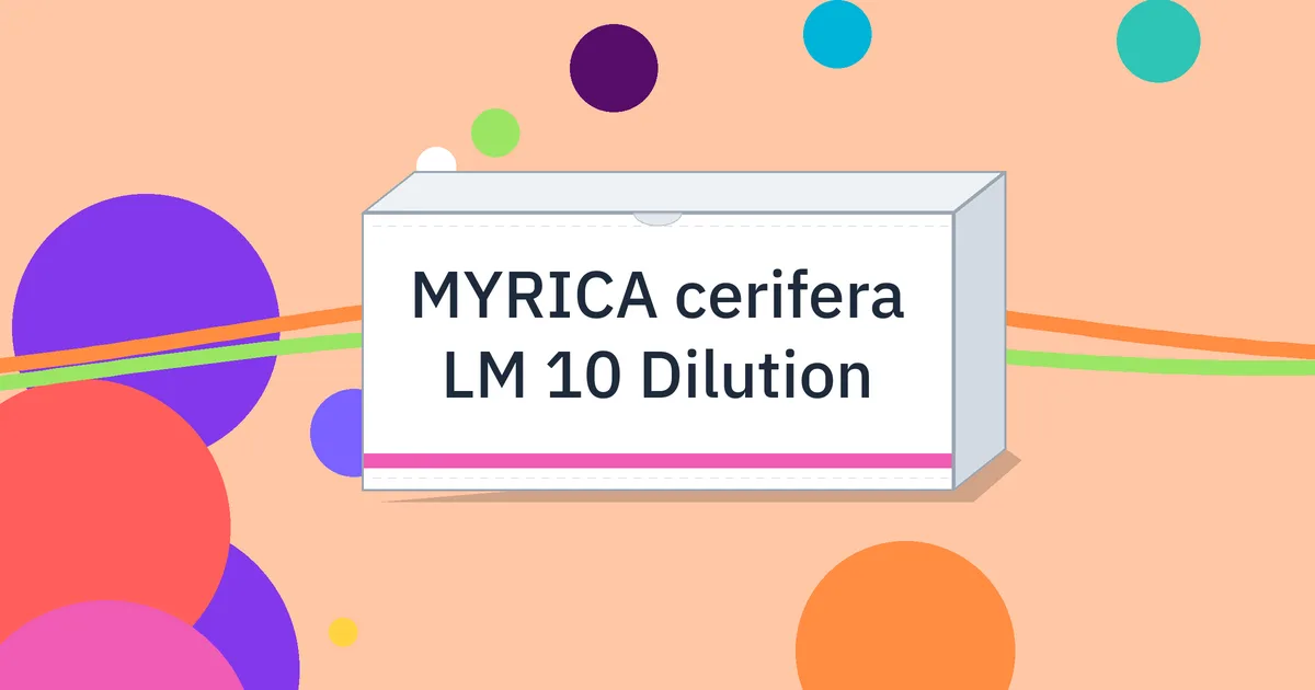 Symbolbild: Packung mit der Aufschrift MYRICA cerifera LM 10 Dilution (PZN 12957080) – Verfügbarkeit und Bezug in Apotheken in Frankfurt am Main