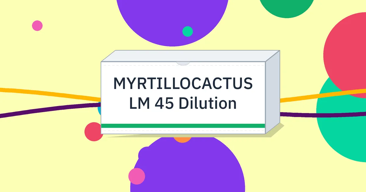 Symbolbild: Packung mit der Aufschrift MYRTILLOCACTUS LM 45 Dilution (PZN 13613276) – Verfügbarkeit und Bezug in Apotheken in Frankfurt am Main