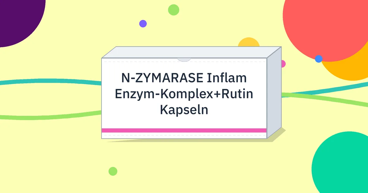 Symbolbild: Packung mit der Aufschrift N-ZYMARASE Inflam Enzym-Komplex+Rutin Kapseln (PZN 19440492) – Verfügbarkeit und Bezug in Apotheken in Frankfurt am Main