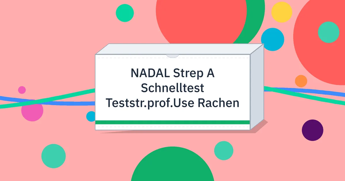 Symbolbild: Packung mit der Aufschrift NADAL Strep A Schnelltest Teststr.prof.Use Rachen (PZN 19212118) – Verfügbarkeit und Bezug in Apotheken in Frankfurt am Main