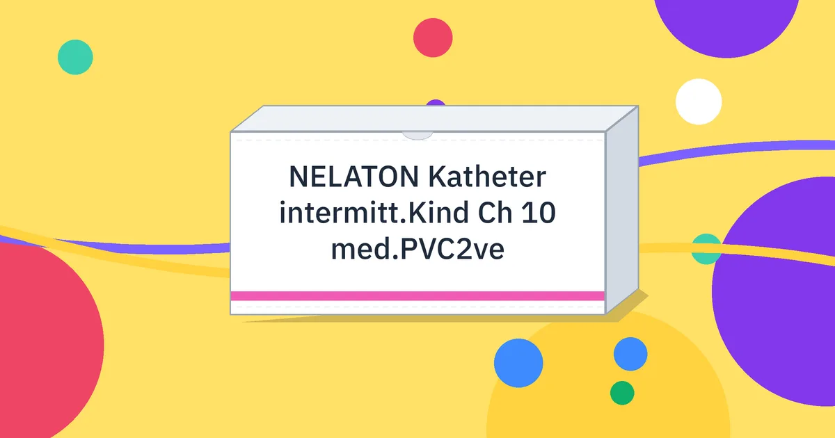 Symbolbild: Packung mit der Aufschrift NELATON Katheter intermitt.Kind Ch 10 med.PVC2ve (PZN 07520257) – Verfügbarkeit und Bezug in Apotheken in Frankfurt am Main