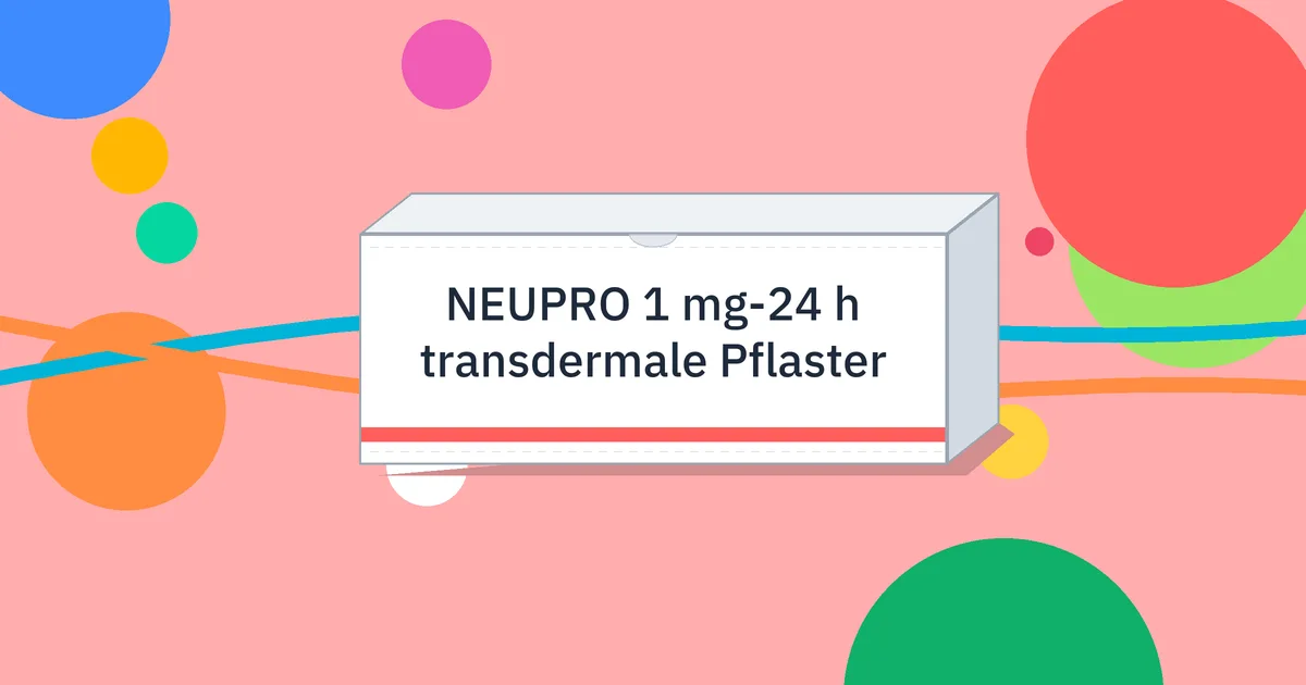 Symbolbild: Packung mit der Aufschrift NEUPRO 1 mg-24 h transdermale Pflaster (PZN 17168117) – Verfügbarkeit und Bezug in Apotheken in Frankfurt am Main