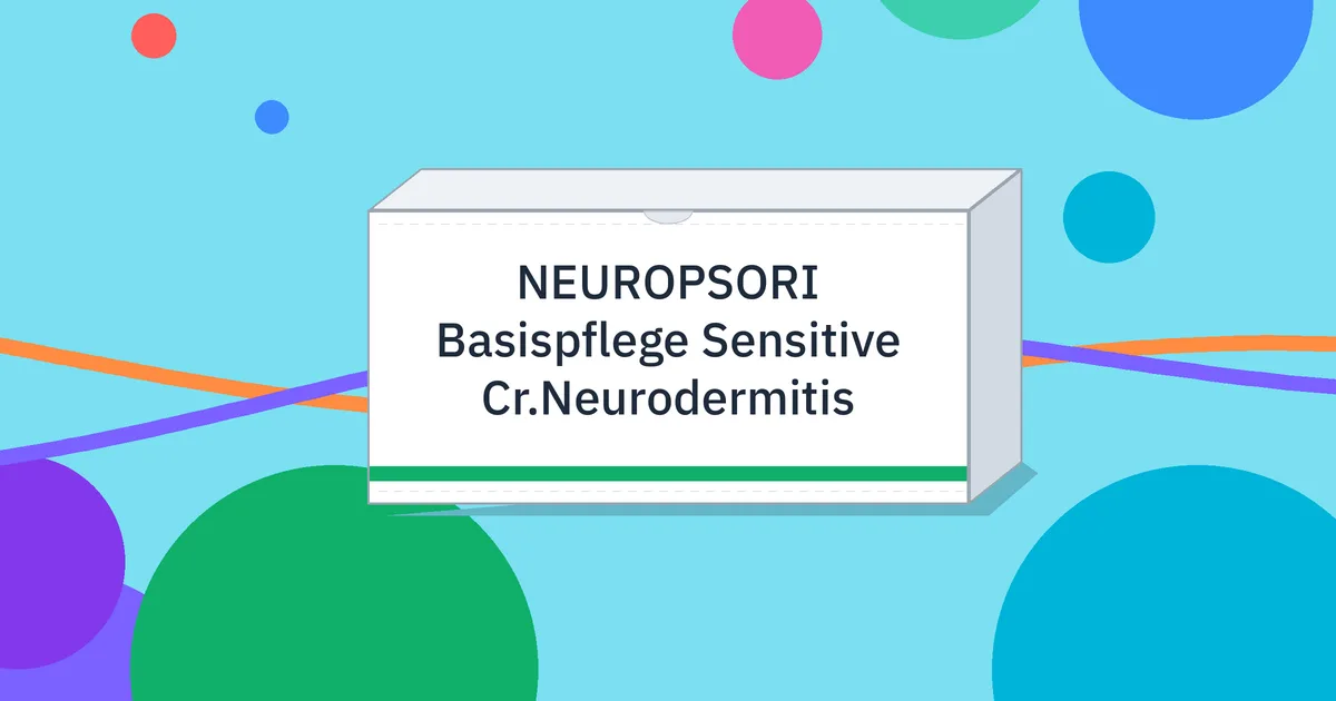Symbolbild: Packung mit der Aufschrift NEUROPSORI Basispflege Sensitive Cr.Neurodermitis (PZN 17544224) – Verfügbarkeit und Bezug in Apotheken in Frankfurt am Main