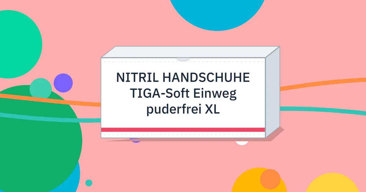 Symbolbild: Packung mit der Aufschrift NITRIL HANDSCHUHE TIGA-Soft Einweg puderfrei XL (PZN 10848263) – Verfügbarkeit und Bezug in Apotheken in Frankfurt am Main