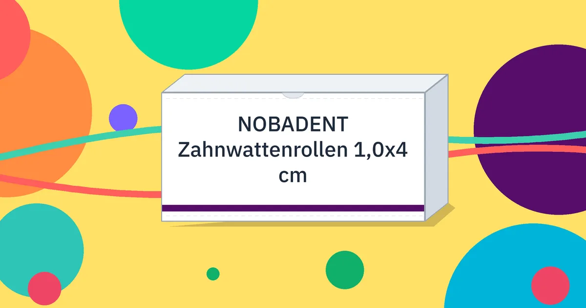 Symbolbild: Packung mit der Aufschrift NOBADENT Zahnwattenrollen 1,0x4 cm (PZN 16027840) – Verfügbarkeit und Bezug in Apotheken in Frankfurt am Main