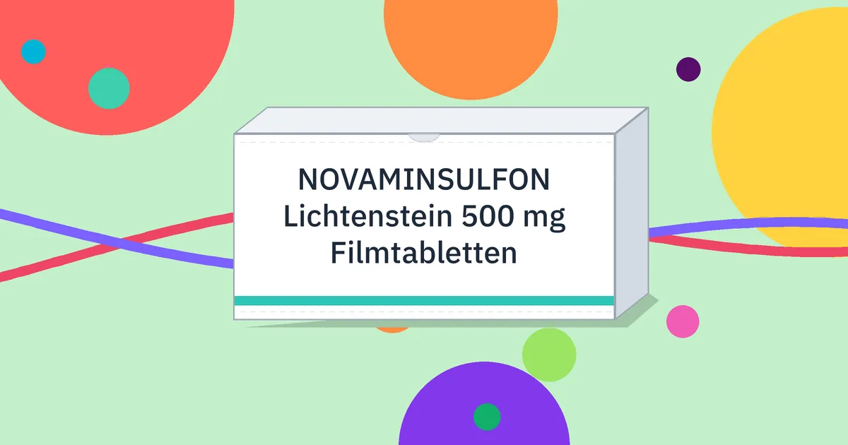 Symbolbild: Packung mit der Aufschrift NOVAMINSULFON Lichtenstein 500 mg Filmtabletten (PZN 04906602) – Verfügbarkeit und Bezug in Apotheken in Frankfurt am Main