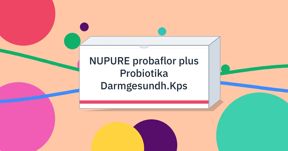 Symbolbild: Packung mit der Aufschrift NUPURE probaflor plus Probiotika Darmgesundh.Kps (PZN 18757229) – Verfügbarkeit und Bezug in Apotheken in Frankfurt am Main