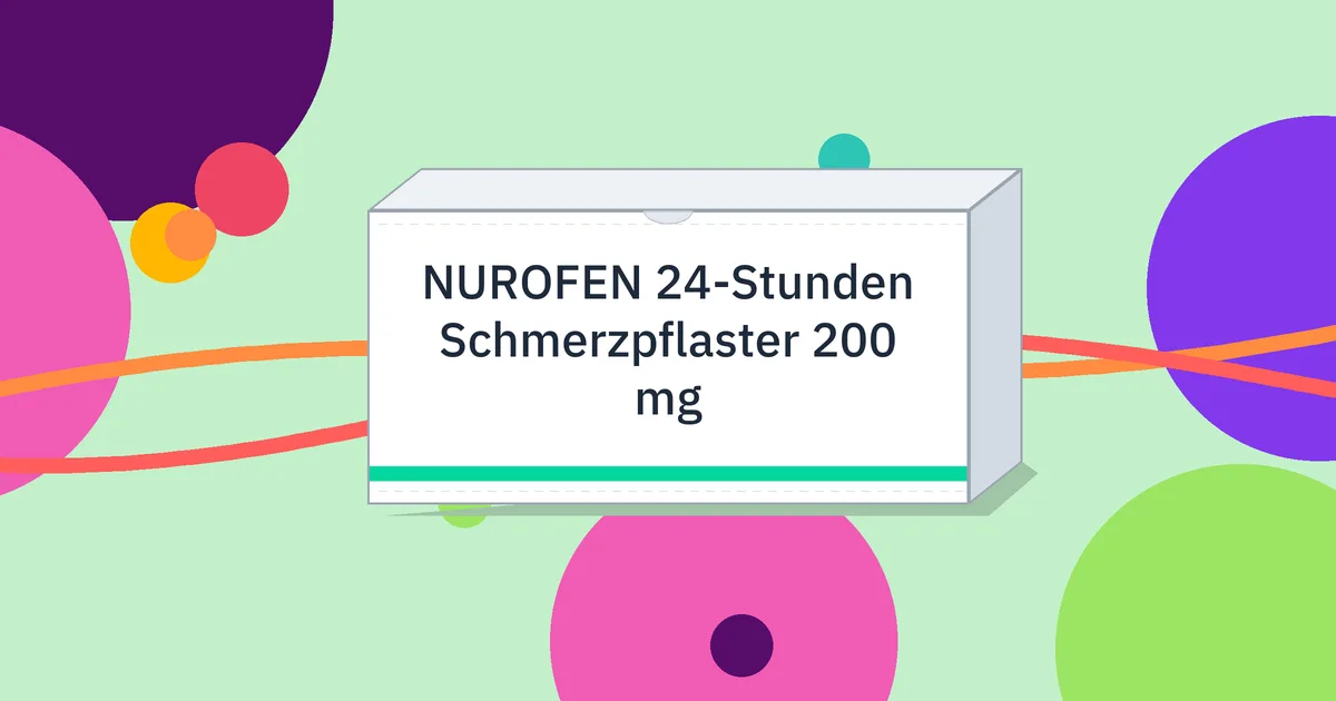 Symbolbild: Packung mit der Aufschrift NUROFEN 24-Stunden Schmerzpflaster 200 mg (PZN 07045715) – Verfügbarkeit und Bezug in Apotheken in Frankfurt am Main
