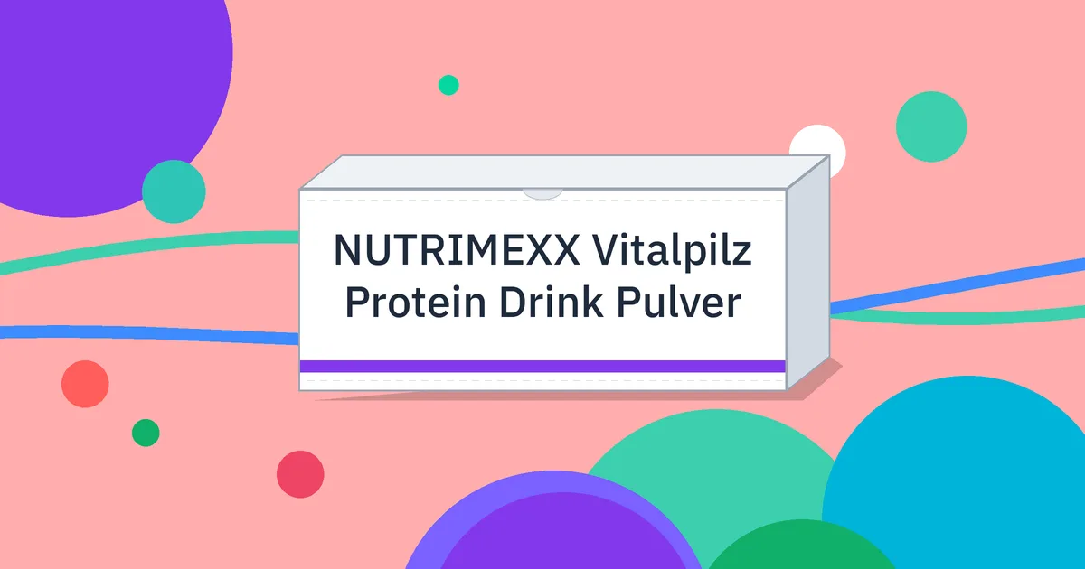Symbolbild: Packung mit der Aufschrift NUTRIMEXX Vitalpilz Protein Drink Pulver (PZN 20364276) – Verfügbarkeit und Bezug in Apotheken in Frankfurt am Main