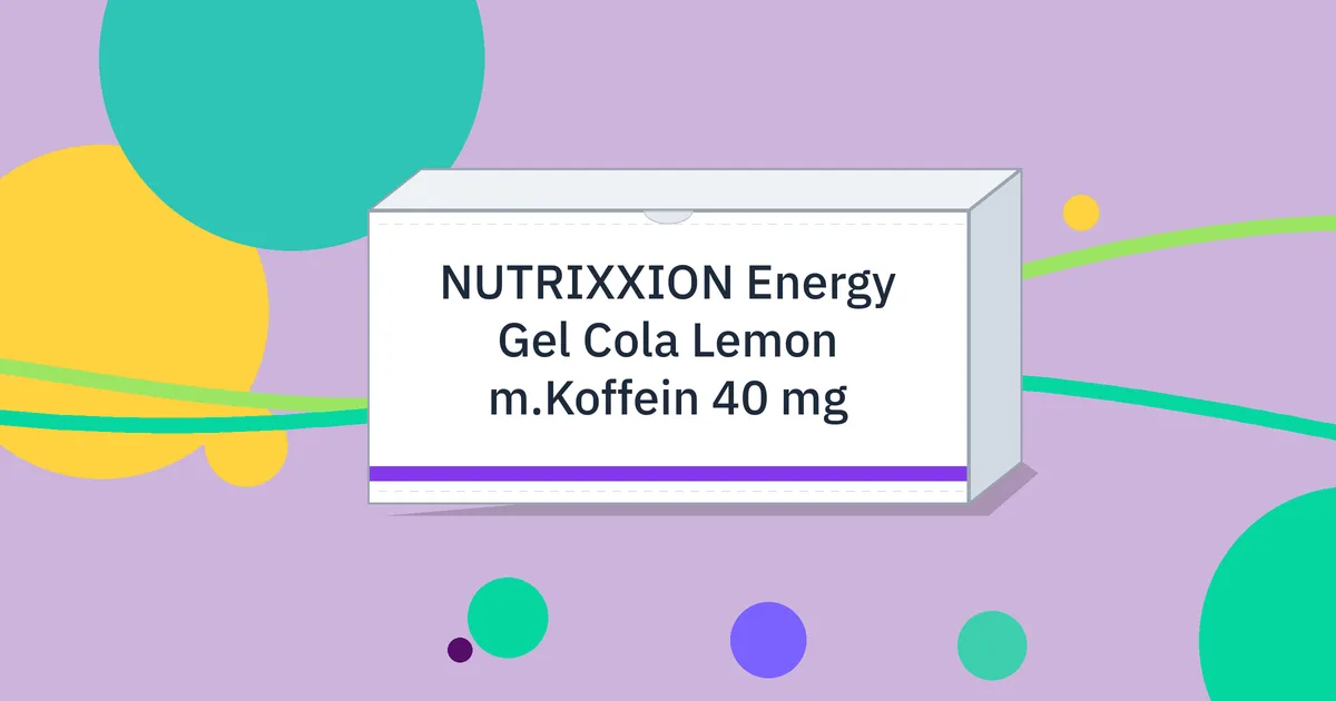 Symbolbild: Packung mit der Aufschrift NUTRIXXION Energy Gel Cola Lemon m.Koffein 40 mg (PZN 14212875) – Verfügbarkeit und Bezug in Apotheken in Frankfurt am Main