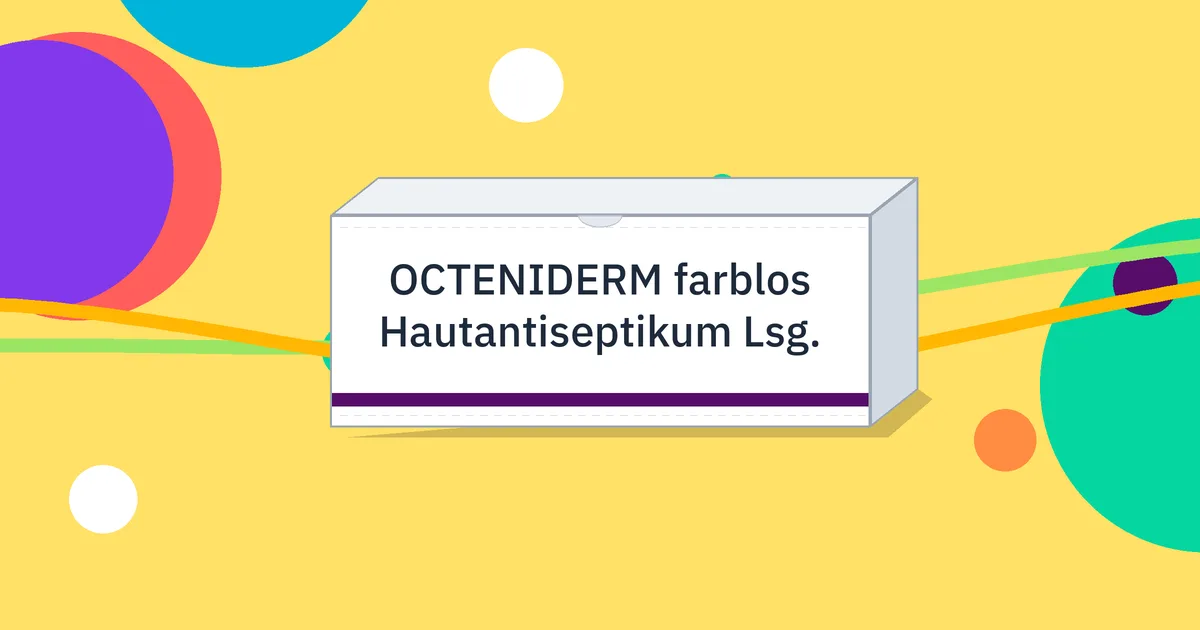 Symbolbild: Packung mit der Aufschrift OCTENIDERM farblos Hautantiseptikum Lsg. (PZN 03673219) – Verfügbarkeit und Bezug in Apotheken in Frankfurt am Main