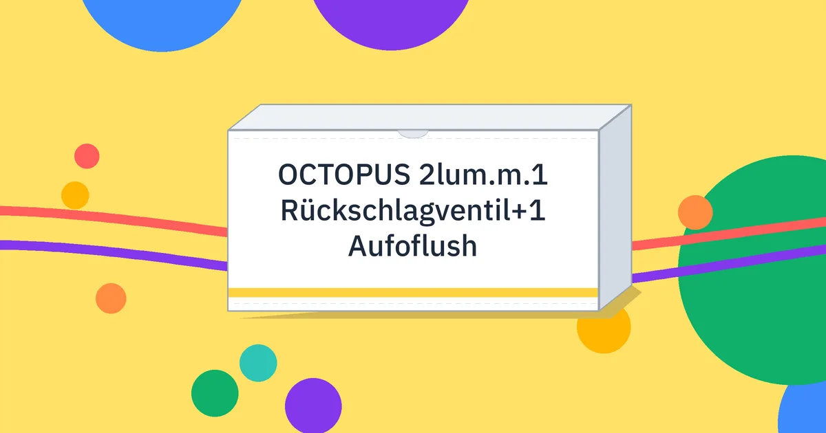 Symbolbild: Packung mit der Aufschrift OCTOPUS 2lum.m.1 Rückschlagventil+1 Aufoflush (PZN 09445962) – Verfügbarkeit und Bezug in Apotheken in Frankfurt am Main